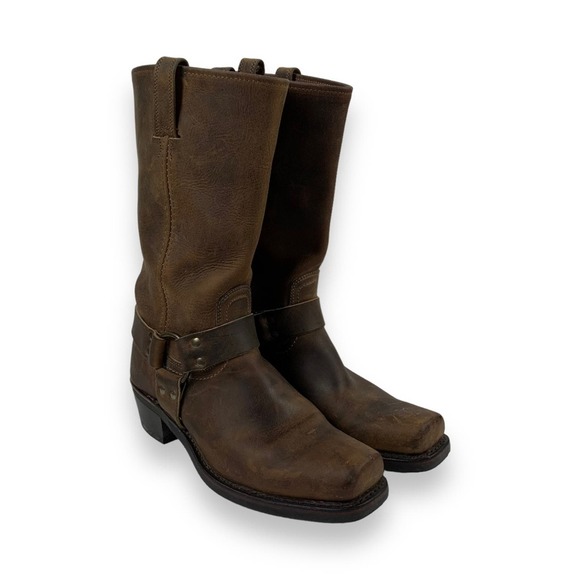 Frye | Shoes | Frye Brown Gaucho Distressed Leather Harness 2r Square ...